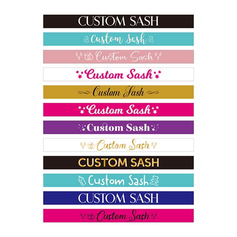 Personalized Custom Any Text Party Sash For Birthday Bridal Shower Anniversary Graduation