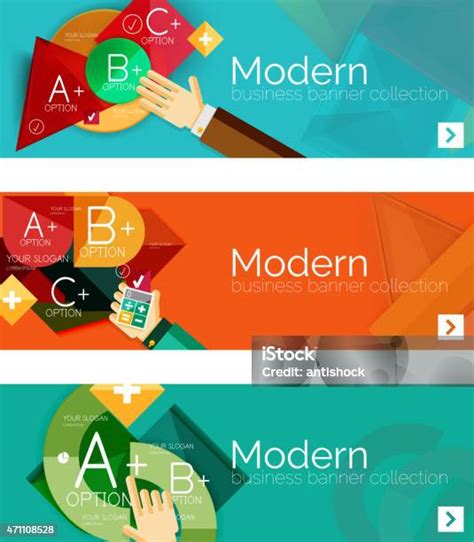 Modern Flat Design Infographic Banners向量圖形及更多2015年圖片 2015年 信息圖形 商務