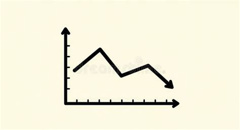 Simple Black Line Graph Showing A Downward Trend On Cream Background