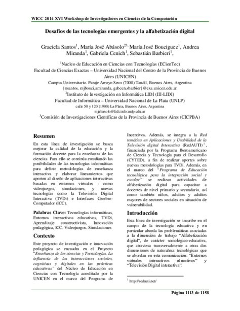 Pdf Desafíos De Las Tecnologías Emergentes Y La Alfabetización