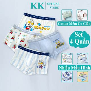 Quần Sịp Trẻ Em Cho Bé Trai SET CÁI Vải Cotton Thoáng Mịn Quần Lót Đùi Bé Trai Quần Xì Cho