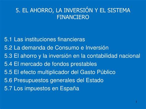 PPT 5 EL AHORRO LA INVERSIÓN Y EL SISTEMA FINANCIERO PowerPoint