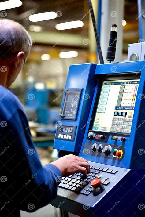 Hand Demonstrating Precision By Operating Cnc Machine Control Panel For