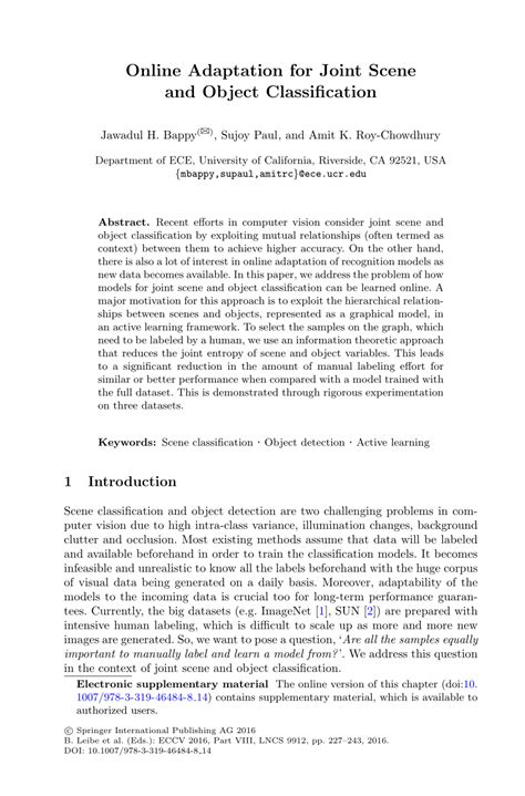 Pdf Online Adaptation For Joint Scene And Object Classification