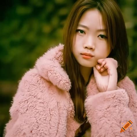 Asian Girl In A Teddy Jacket