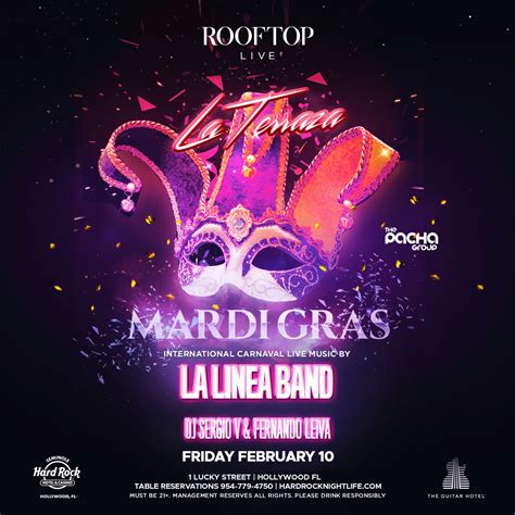 Mardi Gras Party Rooftop Live Hard Rock Holly Tickets At Rooftop