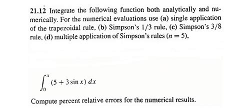 Solved 2112 Integrate The Following Function Both