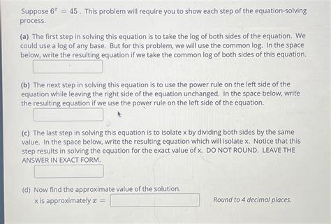 Solved Suppose 6x 45 This Problem Will Require You To Show Chegg Com