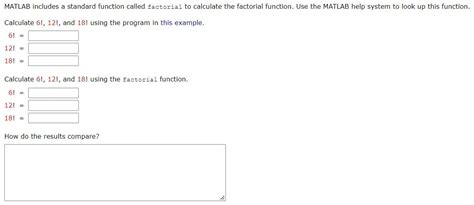 Solved MATLAB Includes A Standard Function Called Factorial Chegg