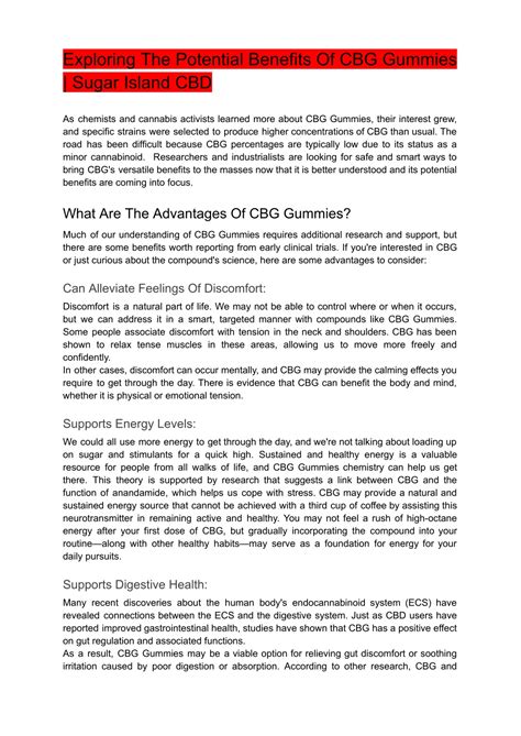 PPT Exploring The Potential Benefits Of CBG Gummies Sugar Island