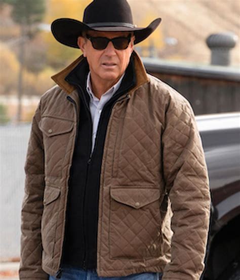 Yellowstone John Dutton Brown Quilted Jacket USA Leather Factory