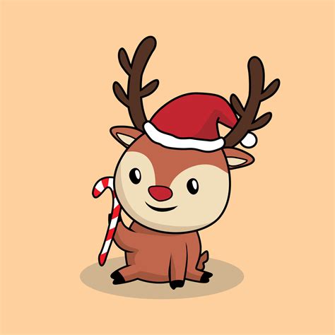 Reindeer Cartoon Cute Merry Christmas 4261593 Vector Art At Vecteezy