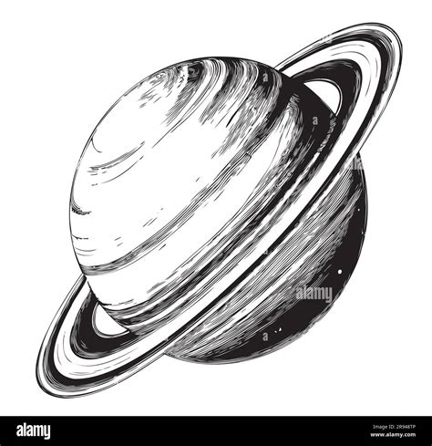 Planet Saturn Sketch Hand Drawn In Doodle Style Illustration Stock