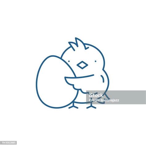 Poussin Avec Un Concept Dicône De Ligne Doeuf Poussin Avec Un Symbole