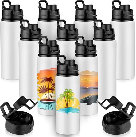 10 botellas de agua en blanco de aluminio para sublimación botellas