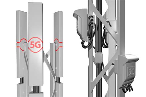 현대 산업 그림 5g 거 대 한 셀룰러 네트워크 타워 또는 돛대에 고립 된 흰색3d 그림 타워에 대한 스톡 사진 및 기타 이미지