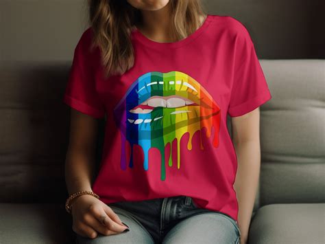 Rainbow Lips Shirt Rainbow Pride Lips Shirt Lgbt Lips Shirt Lgbtq