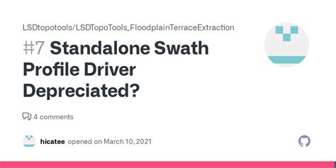 Standalone Swath Profile Driver Depreciated Issue 7 LSDtopotools LSDTopoTools