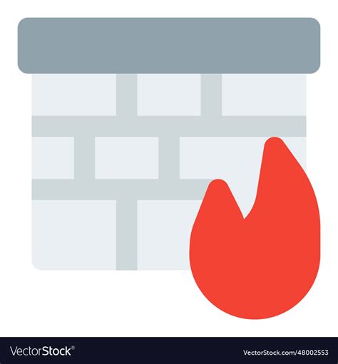 Firewall Enable Protection Against External Vector Image