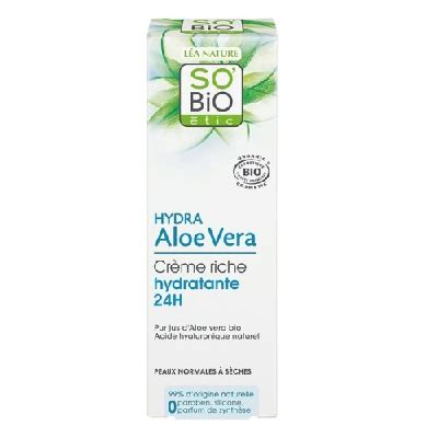 SO BIO HYDRA ALOE VERA CREME RICHE HYDRATANTE H PEAUX NORMALES A SECHES ML Au Meilleur Prix