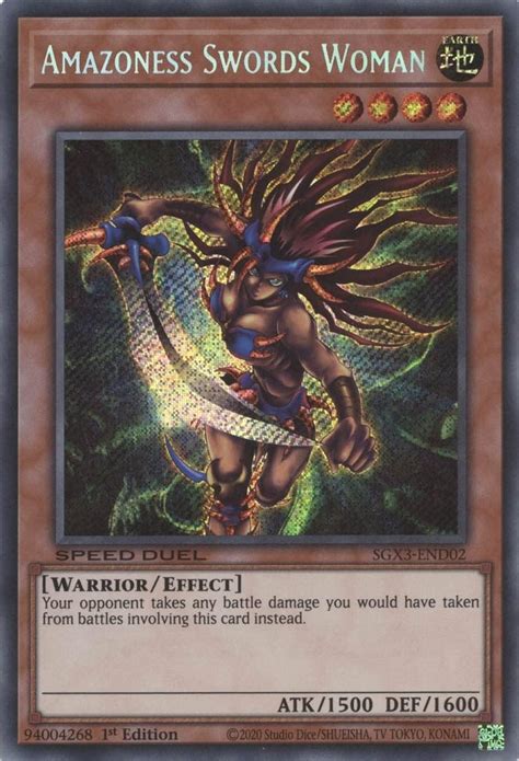 Amazoness Swords Woman Secret Rare Speed Duel Gx Duelists Of Shadows Yugioh