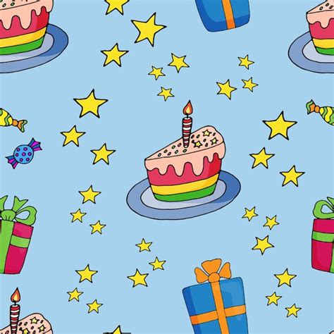 Premium Vector Seamless Pattern Birthday