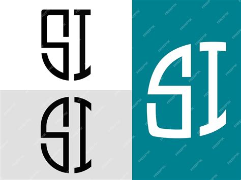 Paquete De Diseños De Logotipos Si Con Letras Iniciales Creativas