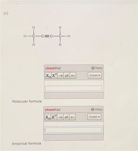 Solved Write The Molecular And Empirical Formulas Of The Chegg Com