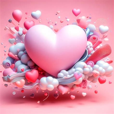 Premium Photo Heart Shape 3d Render Valentines Day Background