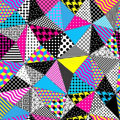 abstract geometric memphis style pattern vector image stock vector