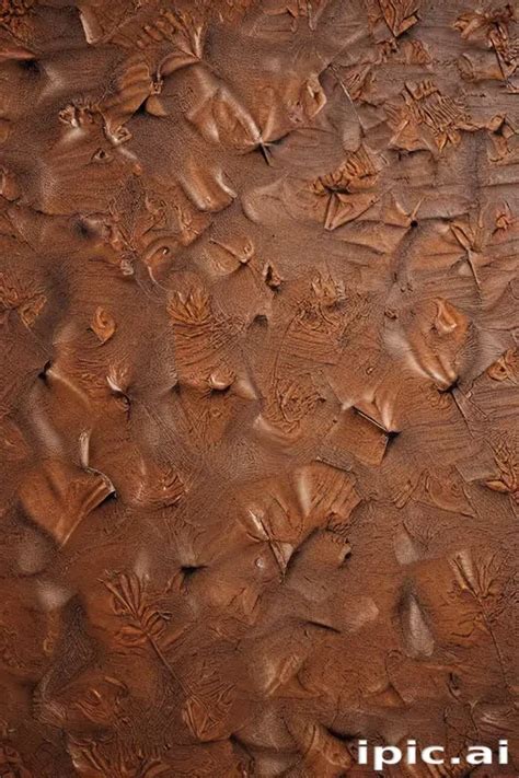 Textured Brown Surface With Intricate Patterns Evoking Natural Elements And Design
