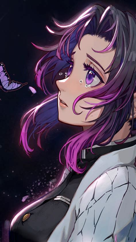 Shinobu Kocho Insect Hashira From Kimetsu No Yaiba Anime Wallpaper 4k