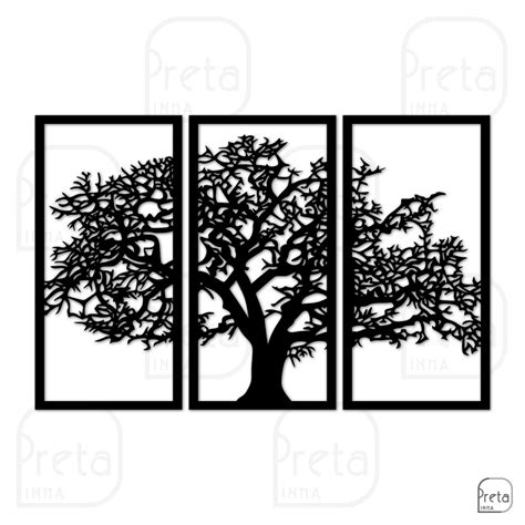 Quadro Decorativo Vazado Árvore da Vida MDF 6mm Preto Fosco 40x64cm Shopee Brasil