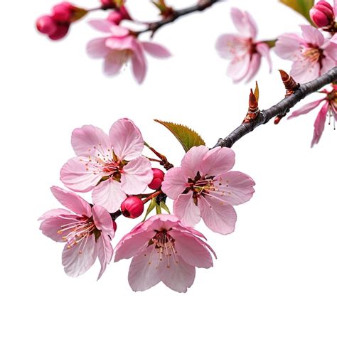 Premium Photo Sakura Tree Branch With Pink Blossoms Isolated