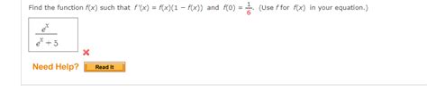 solved find the function f x such that f′ x f x 1−f x
