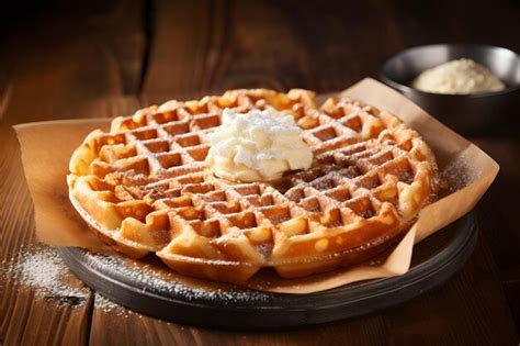 Premium Ai Image Crispy Belgian Waffle