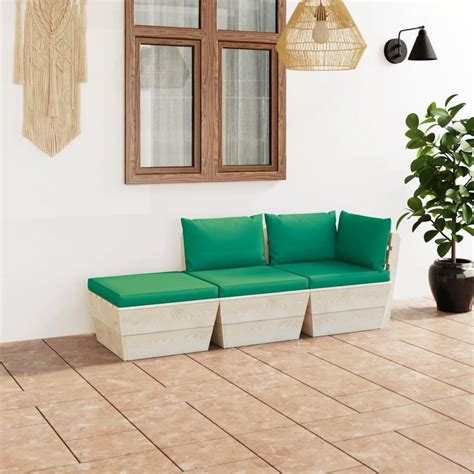 Vidaxl Gartenlounge Set 3 Tlg Garten Sofagarnitur Aus Paletten Mit