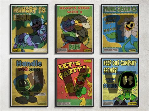 Pick Your Set Of 4 Poppy Playtime Digital Download Poster Bundle For