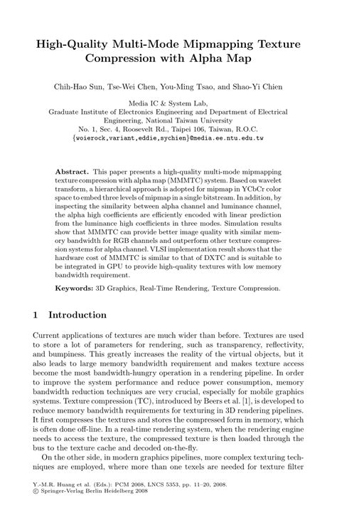 pdf high quality multi mode mipmapping texture compression with alpha map