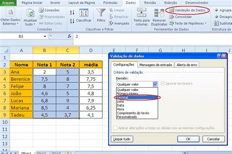 Clube da Aula Validação de Dados no Excel
