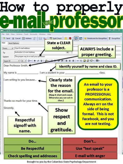 How To Properly Email A Professor Freshman Seminar College Algebra Dear Professor