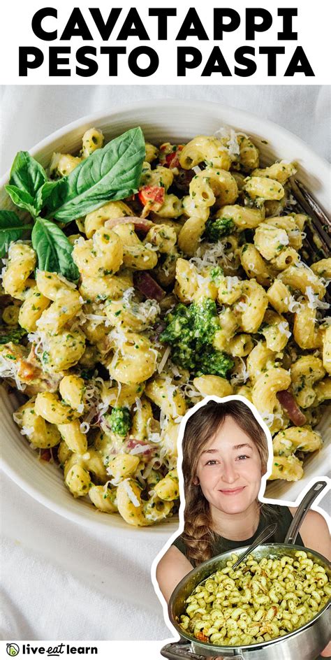 Cavatappi Pasta With Creamy Pesto | Live Eat Learn