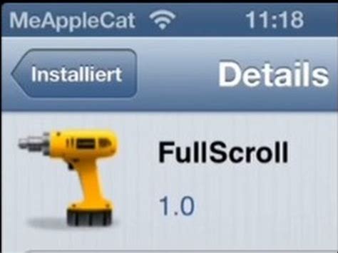 Full Scroll Cydia Tweak Navigationsleiste ausblenden in Scroll Menüs YouTube