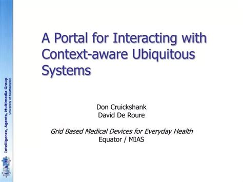 Ppt A Portal For Interacting With Context Aware Ubiquitous Systems Powerpoint Presentation