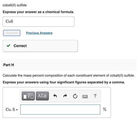 Solved Cobalt Ii Sulfide Express Your Answer As A Chemical