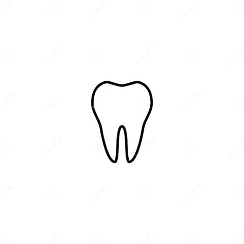 Vector Illustration Of Teeth In Line Shape For Icon Stock Vector