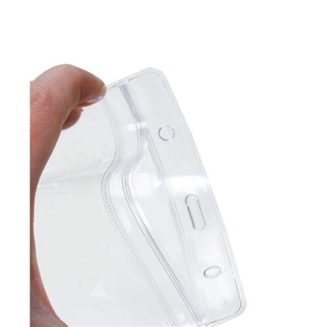 50x Expo Large Horizontal Clear Id Badge Card Plastic Pocket Holder