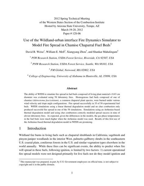 Pdf Use Of The Wildland Urban Interface Fire Dynamics Simulator To