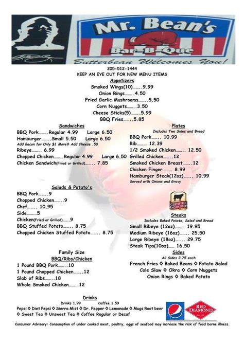 Mr Beans Bbq Menu At John Verran Blog