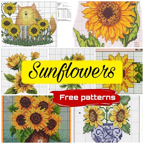 12 Free Cross Stitch Patterns With Sunflowers Artofit